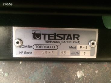 BOMBA marca TELSTAR de VACÍO 59 / 270 mod. P-3 - FIMMA